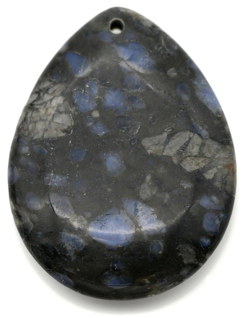 41x30mm Glaucophane African Blue Opal Teardrop Pendant (See Photos for ...