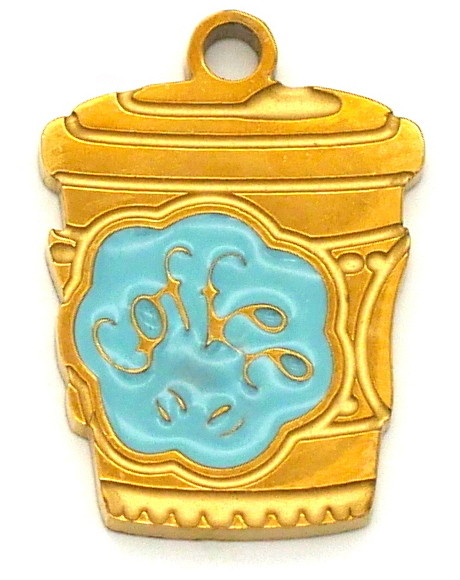 15x11mm 18k Gold-Plated Stainless Steel "Coffee" Travel Cup Charm ...