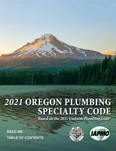2021 Oregon Plumbing Specialty Code - IAPMO Online Store