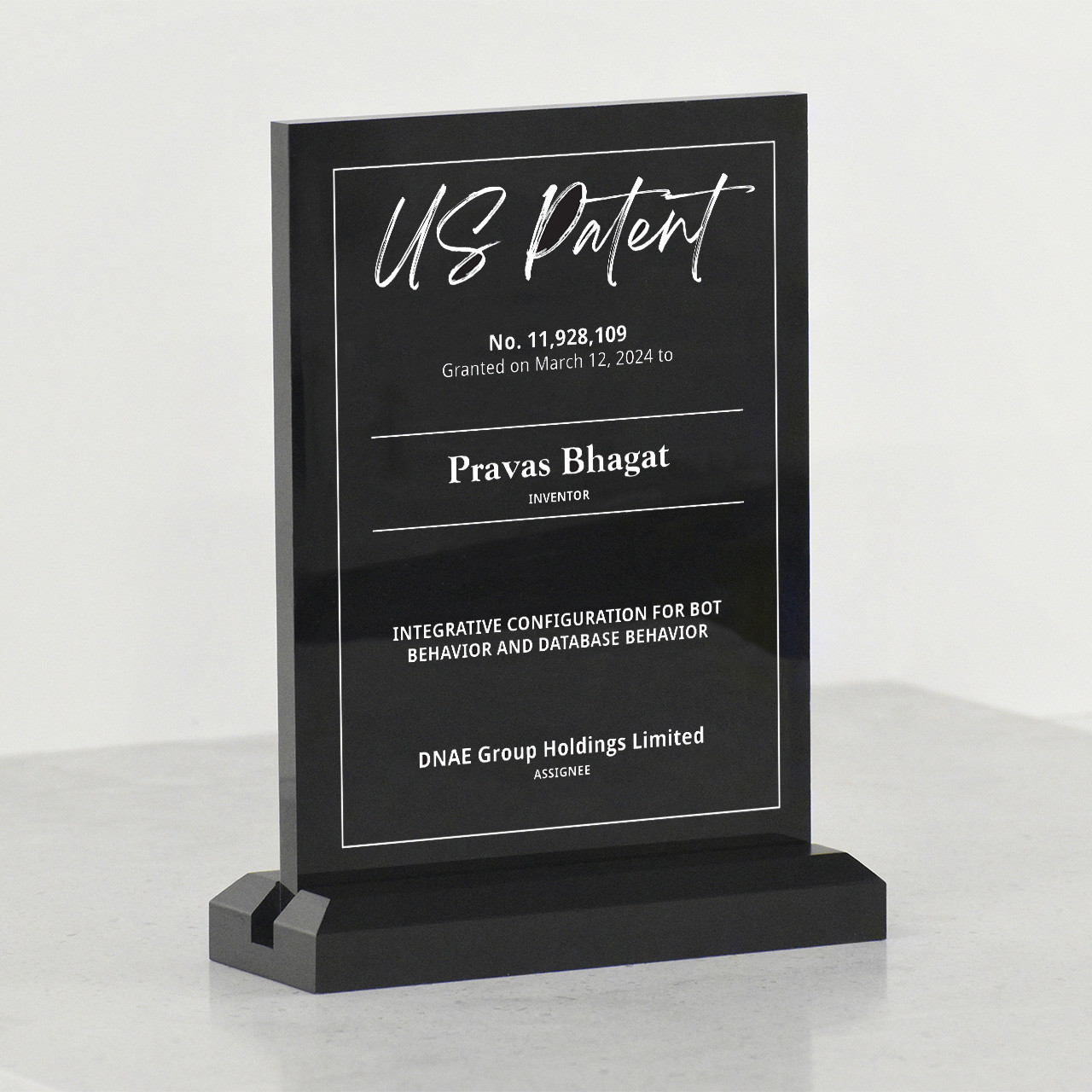 Black Acrylic Desk Award