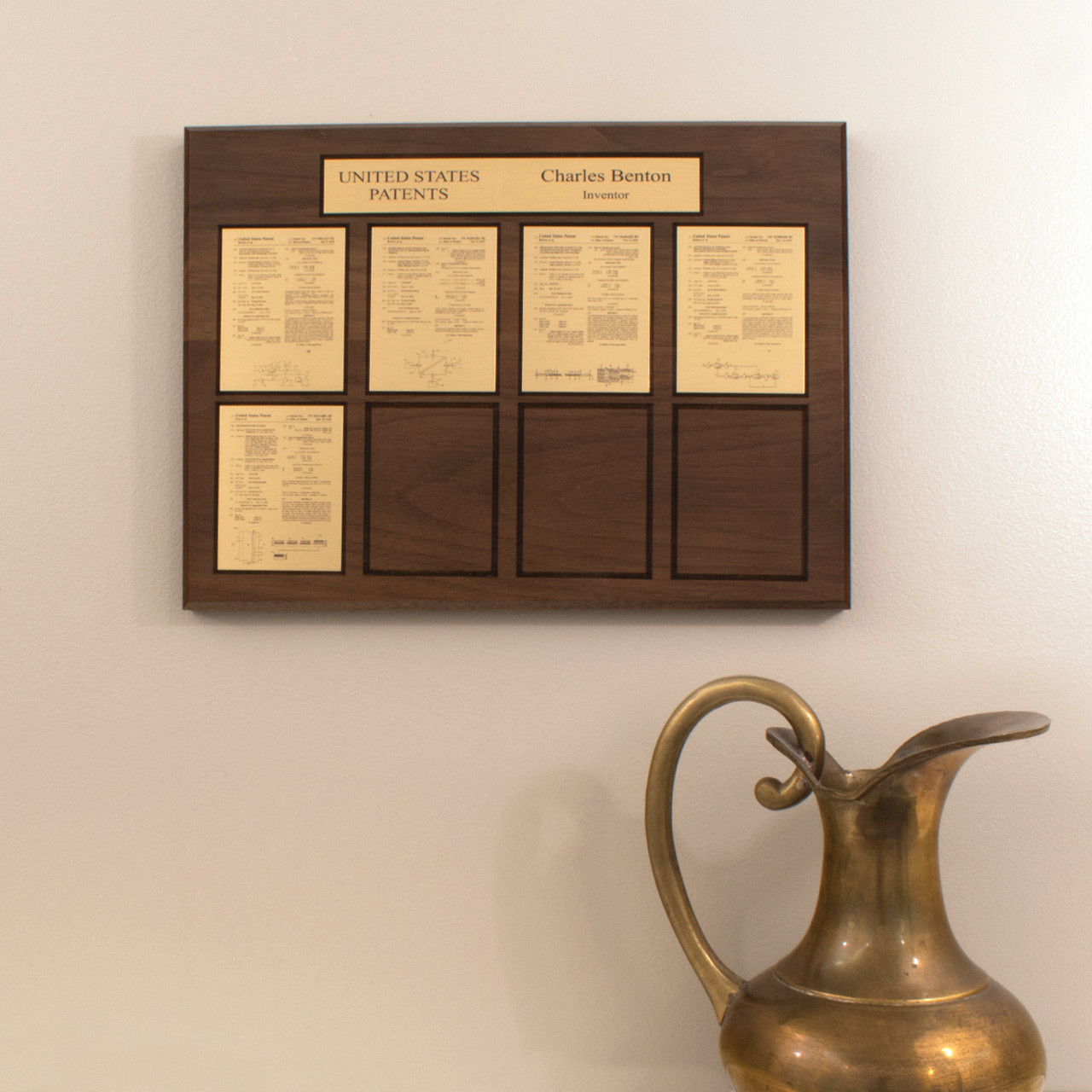 Perpetual Patent Plaque - Displays 8 Patents (R5001)