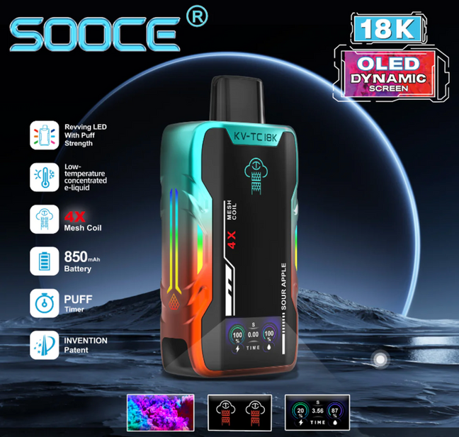 Sooce KV-TC18K Disposable Vape | Kangvape Sooce KV-TC18K