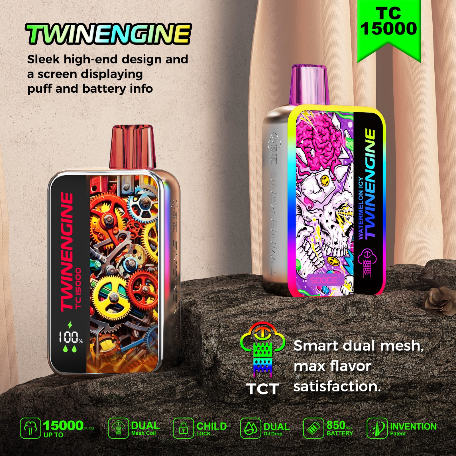 Review Sooce Twinengine 15000 Puffs. Specifications - General Vape