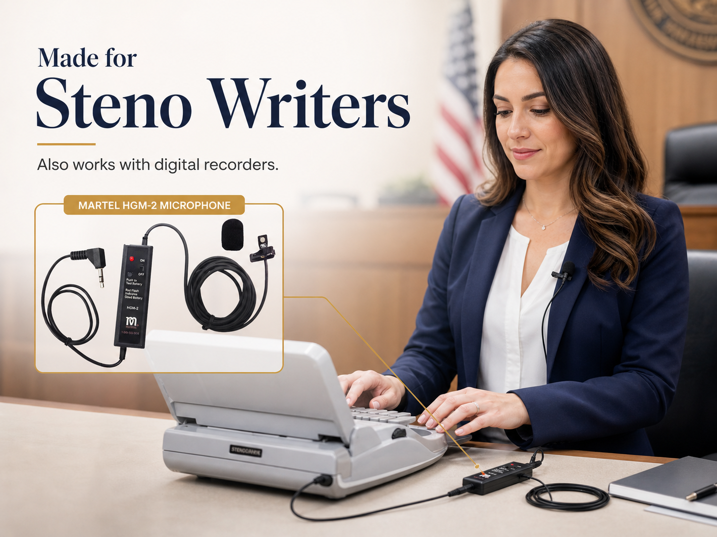 Court Reporter Microphones | USB, Writer & Courtroom Mics