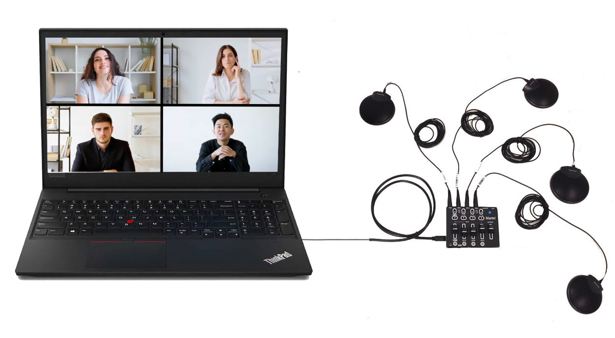 Zoom USB Multiple Microphones System 8 Microphone Mixer Package Boardrooms