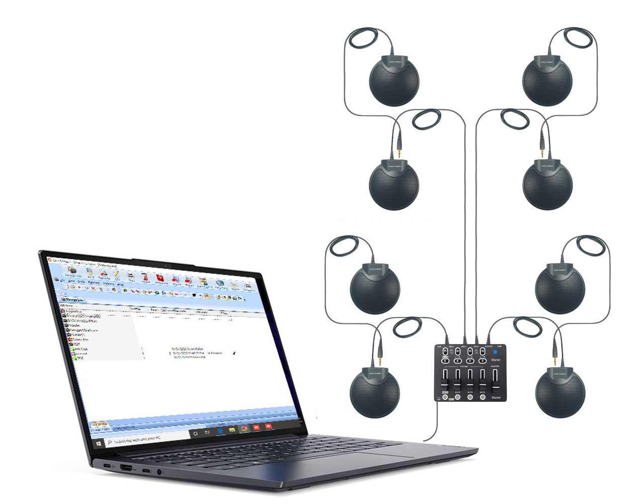 Court Reporter 8 Wired Microphone System