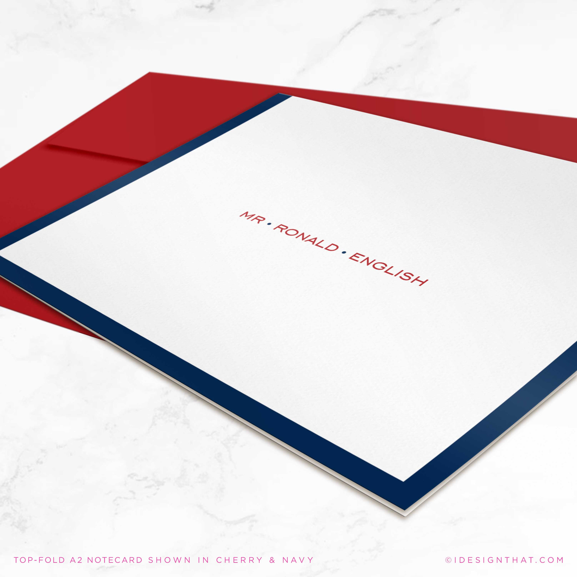 Modern Border Folded Notecards