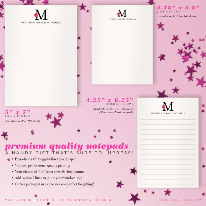 Floral Initial Notepad