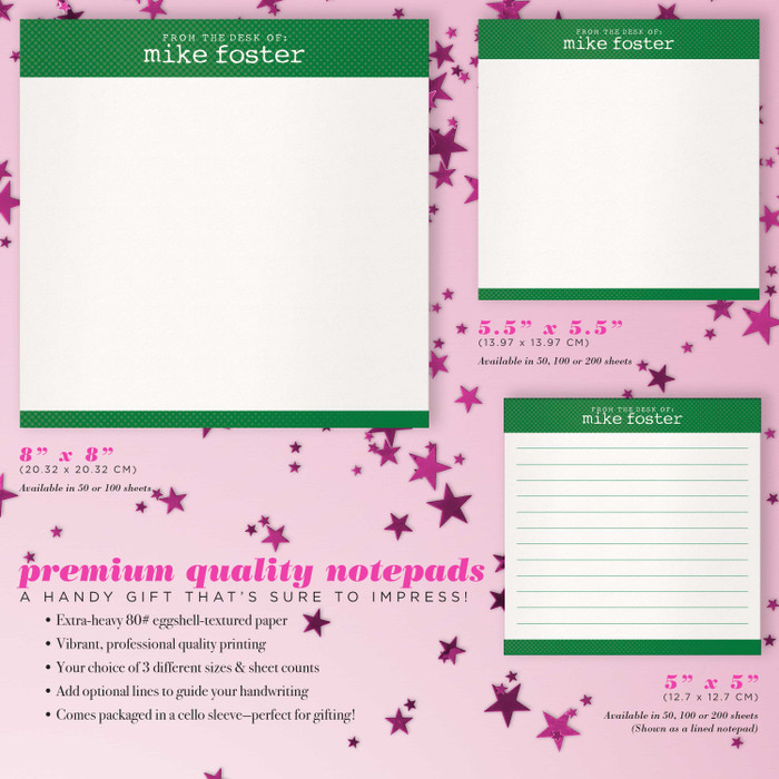 Square From the Desk Of Notepads | Custom Stationery