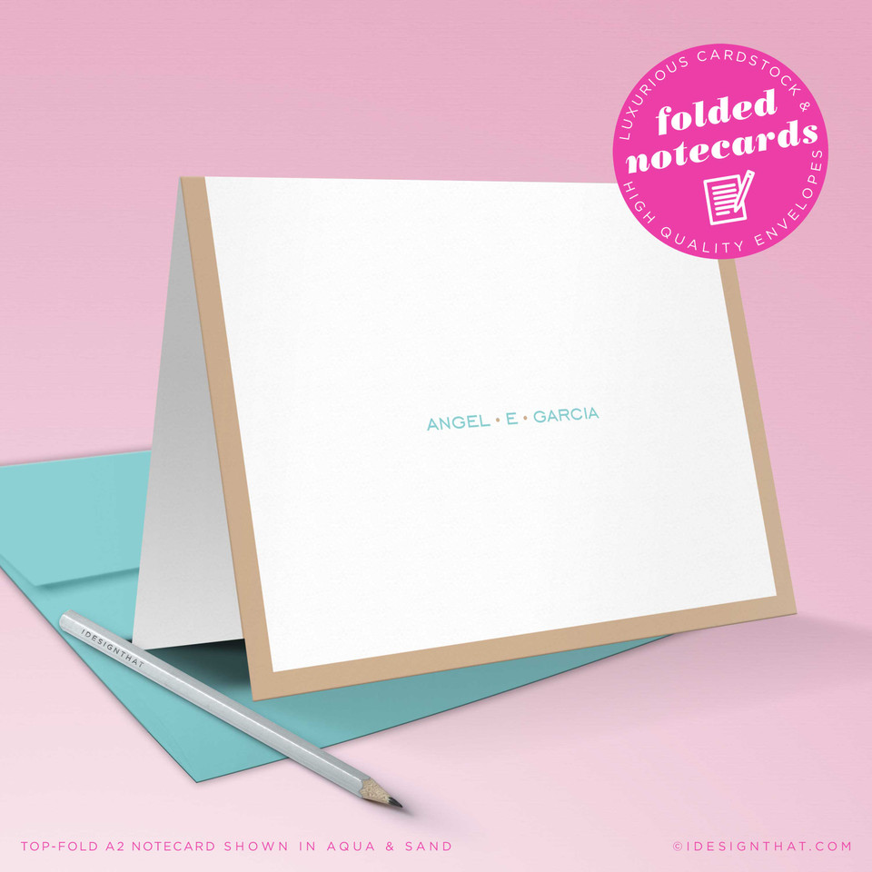 Modern Border Folded Notecards