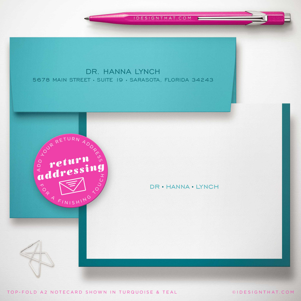Modern Border Folded Notecards