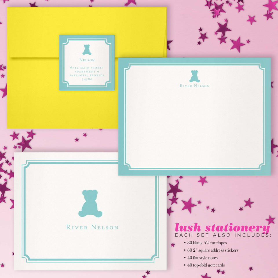 Teddy Bear Gift Set – Personalized Stationery | iDesignThat