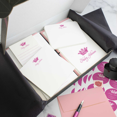 Regal Personalized Stationery Set for Women | Pageant Crown Gift
