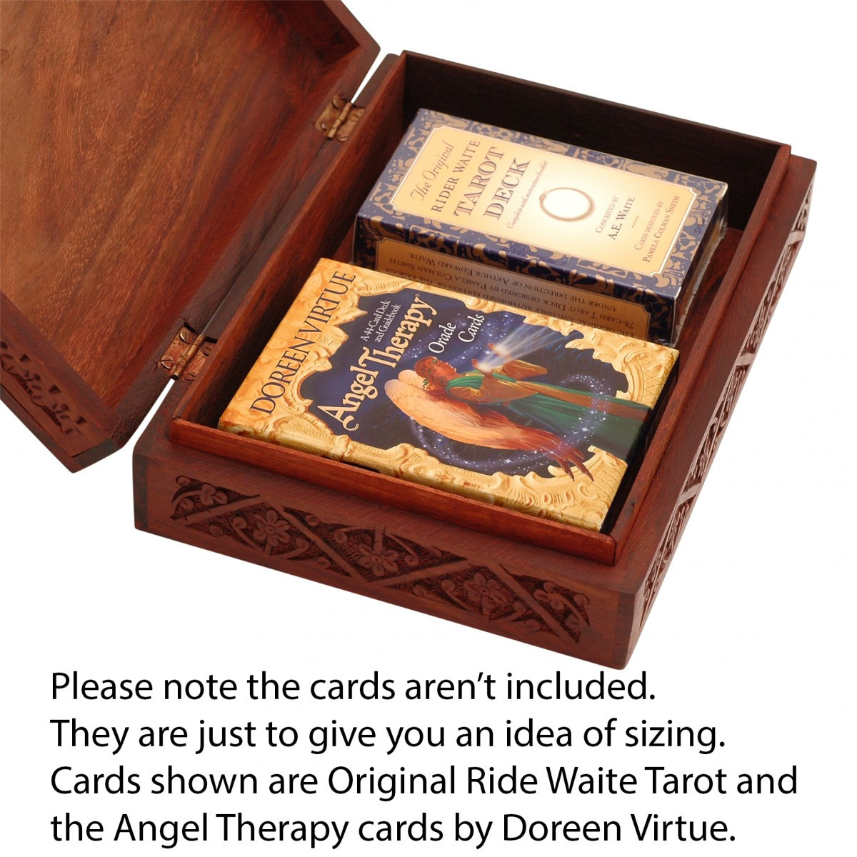 Wholesale Double Hand-Carved Wooden Tarot & Oracle Card Box