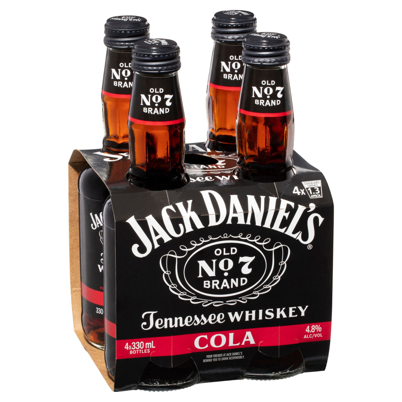 JACK DANIELS & COLA STUB 4PK 330ML | Star Liquor