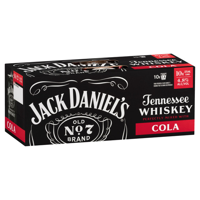 JACK DANIELS & COLA CAN 10PK 375ML | Star Liquor