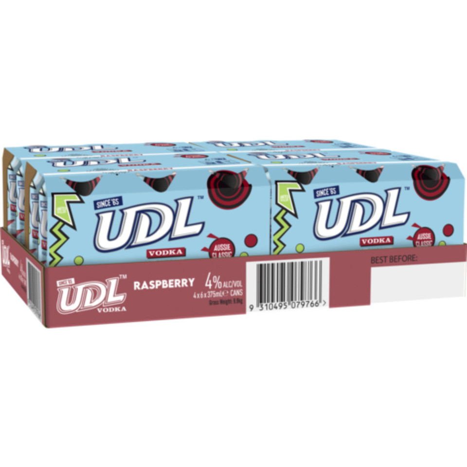 Udl Vodka Raspberry Can Carton 375mL | Star Liquor