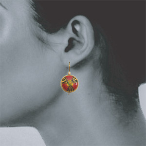 Amy Roper Lyons Art Jewelry | Crimson Burst Earrings