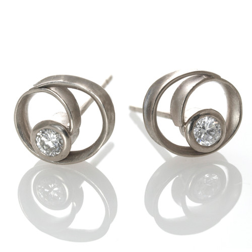 Ayesha Mayadas' Rustic Coil Button Earrings | Art Jewelry