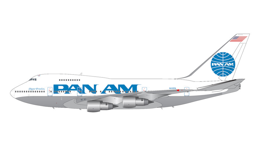 Gemini 200 Pan Am Boeing 747SP N531PA Flaps/Slats Extended Scale 1/200 ...