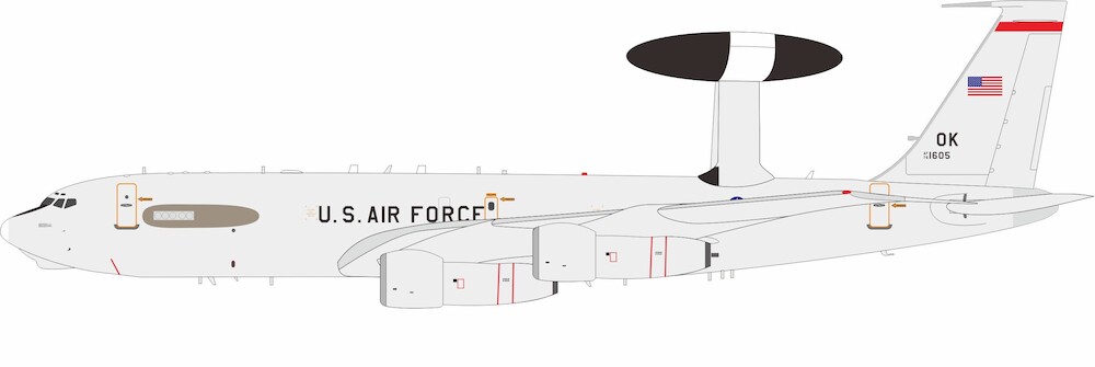 Inflight 200 E3B Awacs Sentry US Air Force 76-1605 1:200 Scale Model ...