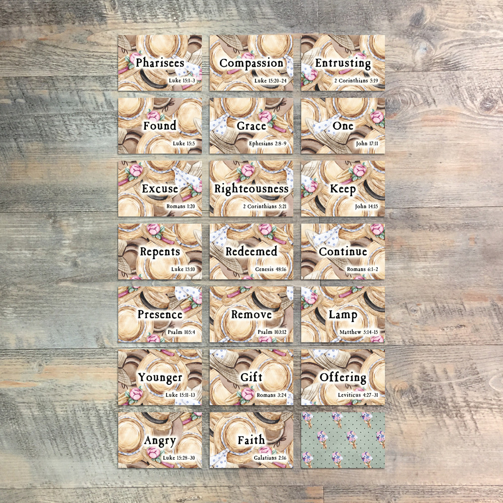 Set 2 Mini Flash Cards for "The Currency of Grace" - 20 2x3 Flash Cards ...