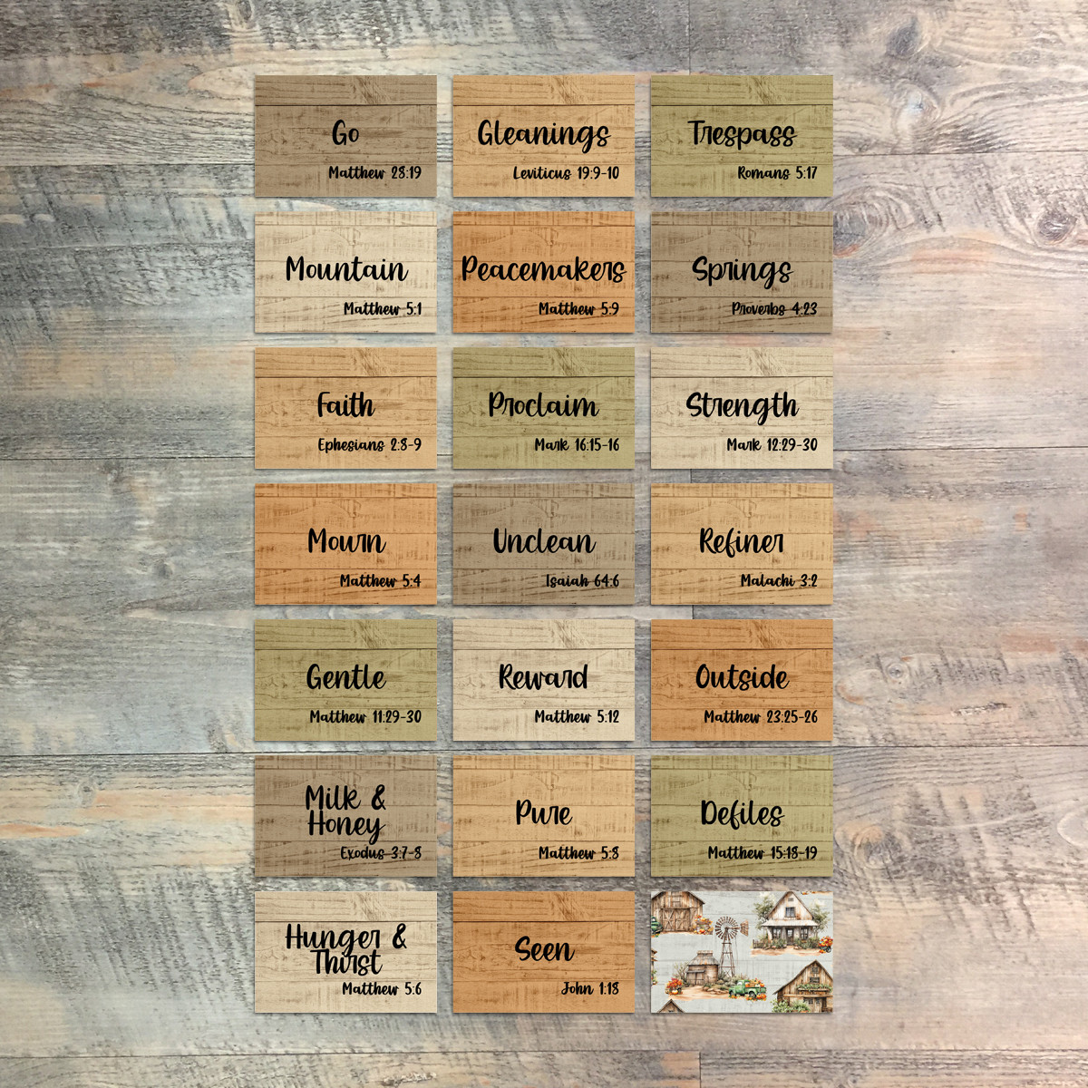 Set 2 Mini Flash Cards for "Pure in Heart" - 20 2x3 Flash Cards to ...