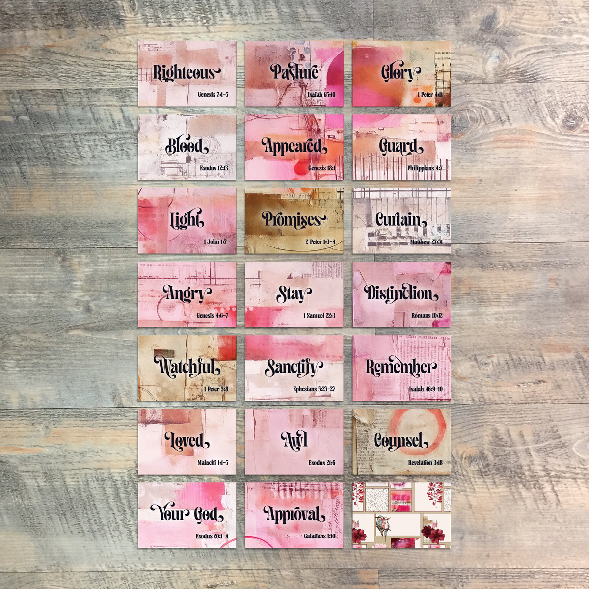 Set 1 Mini Flash Cards for "On The Brink" - 20 2x3 Flash Cards to Match ...