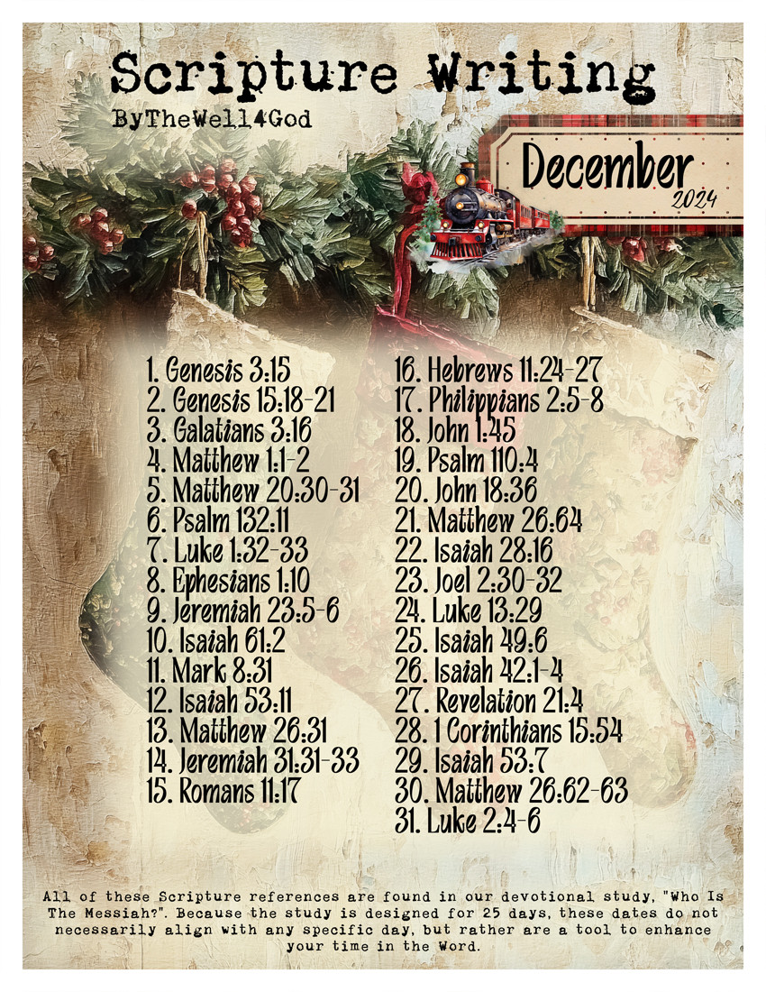 Scripture Writing Plan - Coordinates with Who Is The Messiah ...
