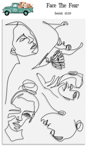 Face the Fear - 5 Piece Stamp Set - 4x6 Stamp Set - ByTheWell4God