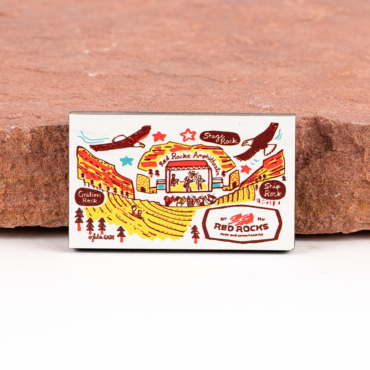 Red Rocks Julia Gash Recycled Wood Magnet