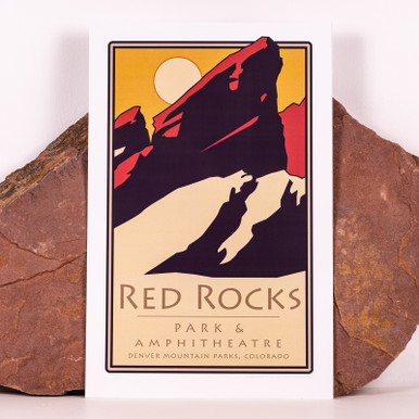 Red Rocks Poster Red Rocks Moon - Red Rocks Gift Shop
