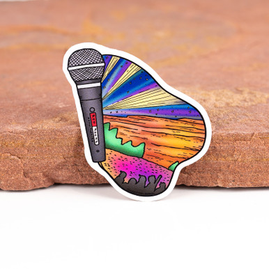 Red Rocks Microphone Sticker