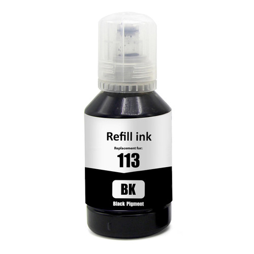 Compatible Epson 113 Black Refill Ink Bottle 140ml from Go Inks (1 Bottle)