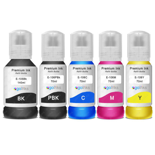 Compatible Epson 105/106 - 1 Set of 4 Refill Ink Bottles 140ml Bk ...