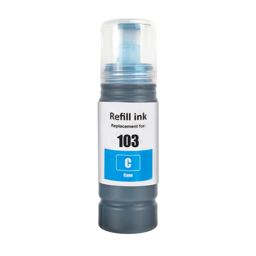 Compatible Epson 103 Cyan Refill Ink Bottle 70ml from Go Inks (1 Bottle)