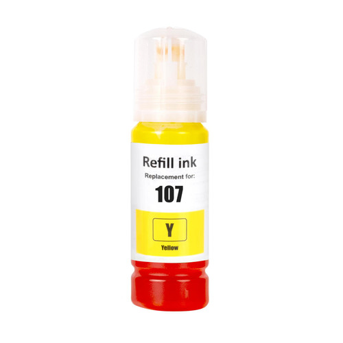Compatible Epson 107 Yellow Refill Ink Bottle 70ml from Go Inks (1 Bottle)