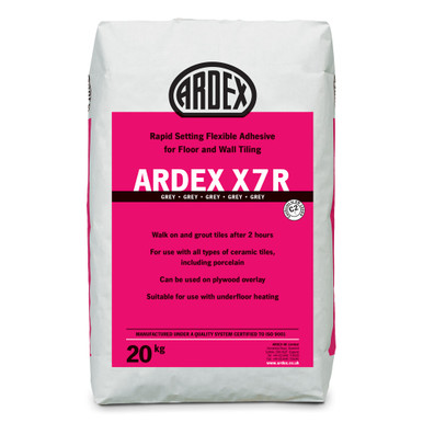 ARDEX X 7 R Flexible Rapid Set Tile Adhesive Grey 20kg - Apex Grange Direct