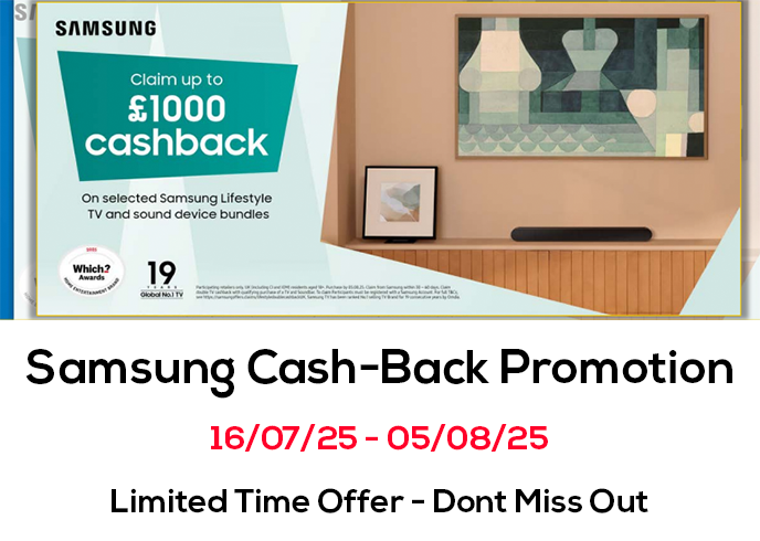 Samsung Cash-Back On Selected TVs and Sound-Bars - Fortuna Jersey