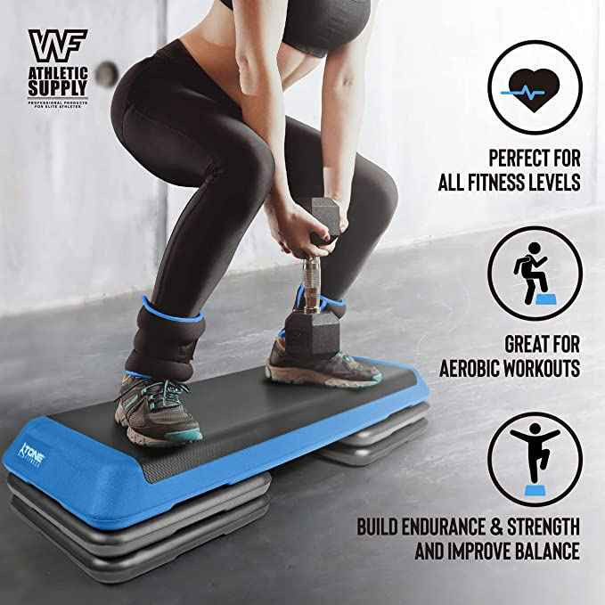 4 Adjustable Risers Aerobic Exercise Stepper