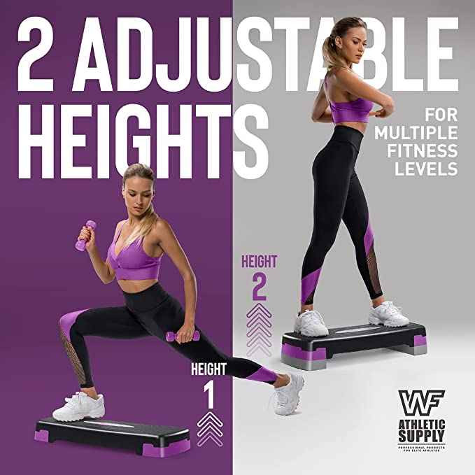 Exercise Stepper with Risers, Adjustable from 4" to 6"