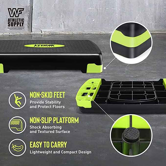 Exercise Stepper with Risers, Adjustable from 4" to 6"