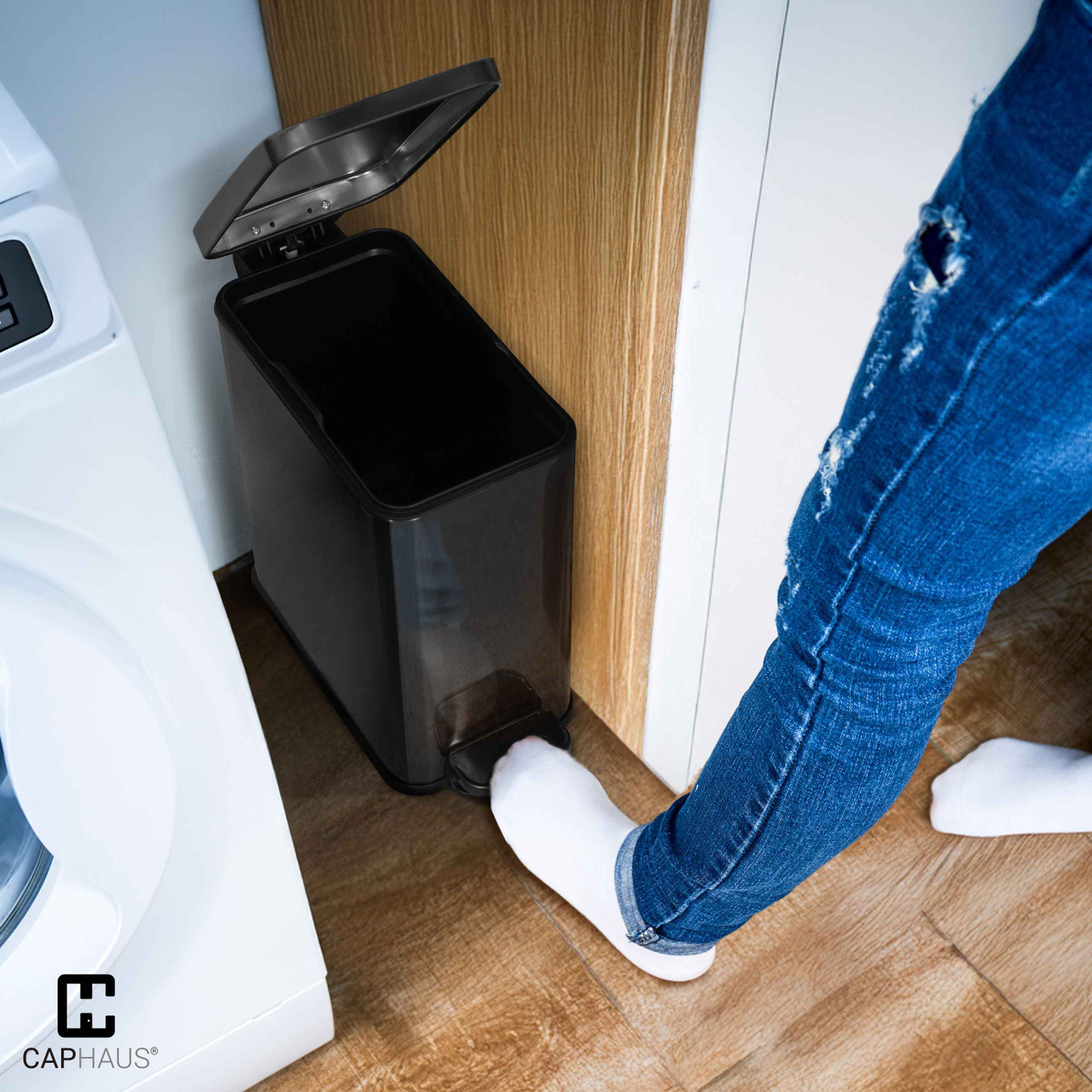 Bathroom Trash Can w/ Inner Bucket and Trash Bag, 10 L