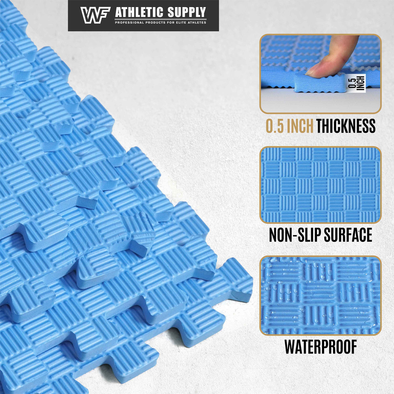 1/2" Thickness Reversible Foam Mats, Tatami Pattern Mats