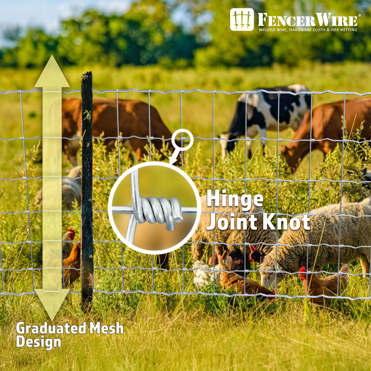 Cattle Panel Fence, 12.5/10 Gauge Graduated Mesh