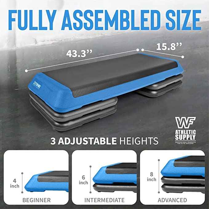 4 Adjustable Risers Aerobic Exercise Stepper