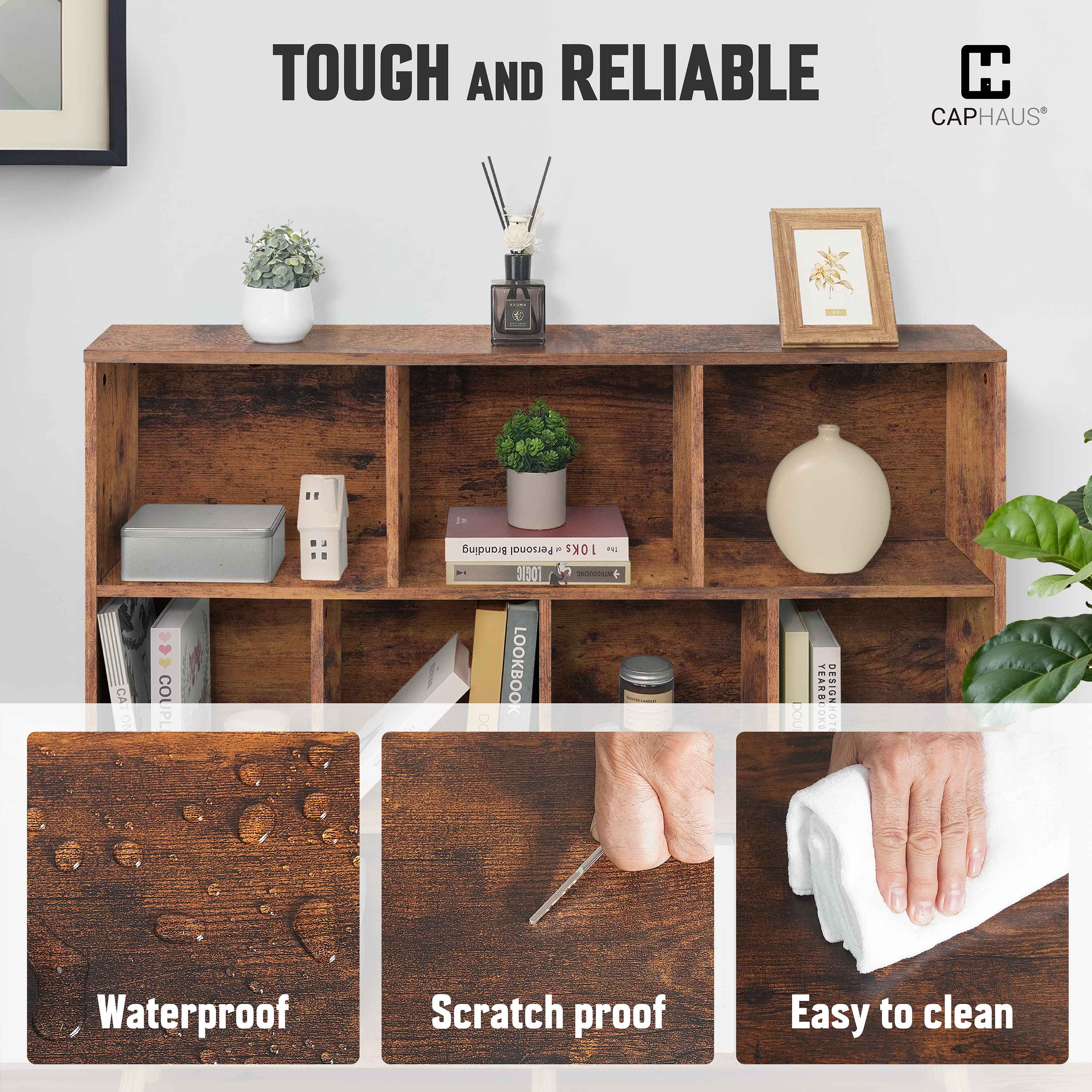 10 Cube 3 Tier Wooden Cube Storage Organizer with Legs