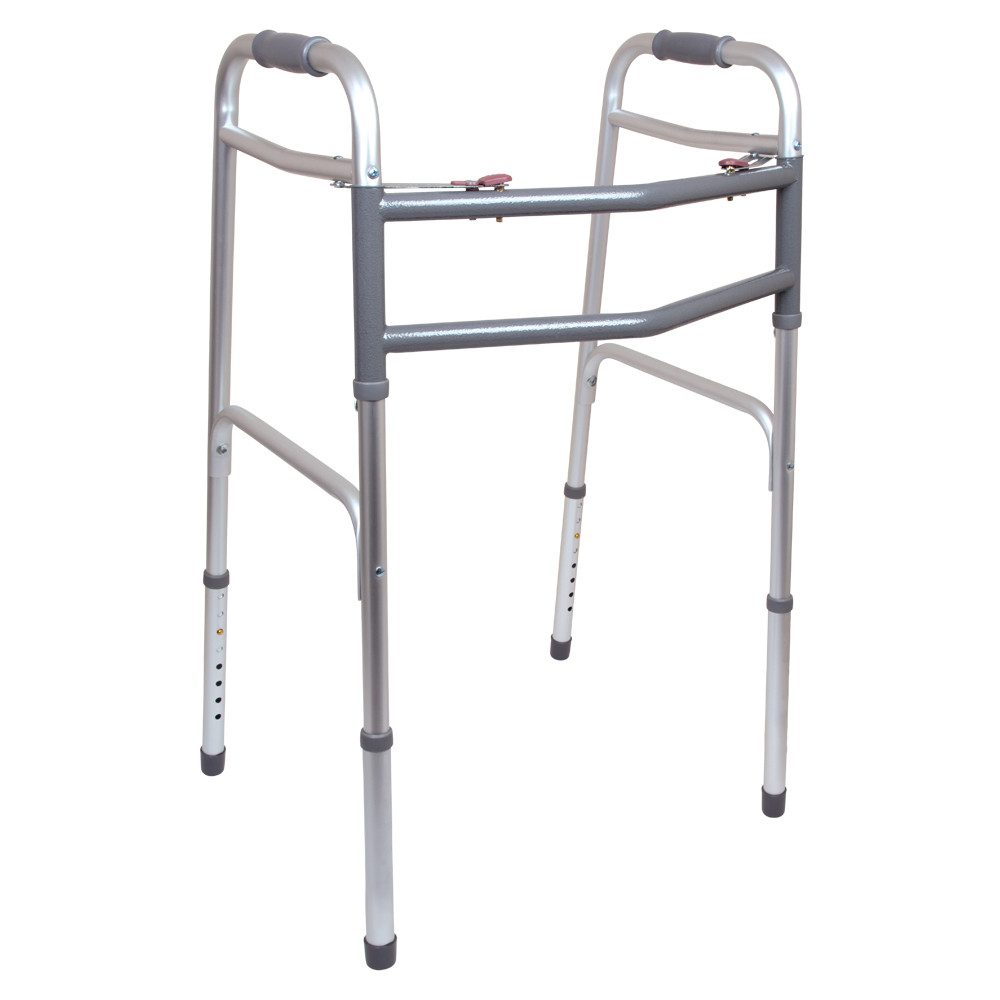 ProBasics Bariatric Two-Button Release Folding Walker, Aluminum