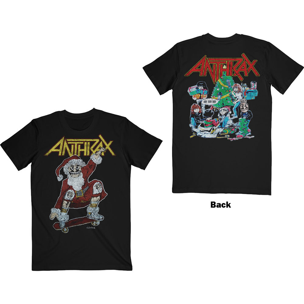 Anthrax Unisex T-Shirt Vintage Christmas (Back Print)