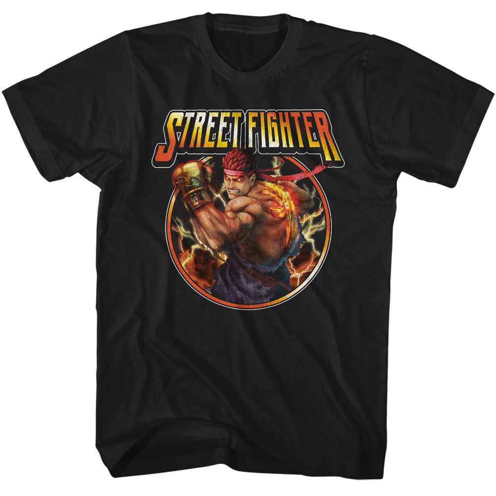 Street Fighter Lightning Ryu Black T-Shirt
